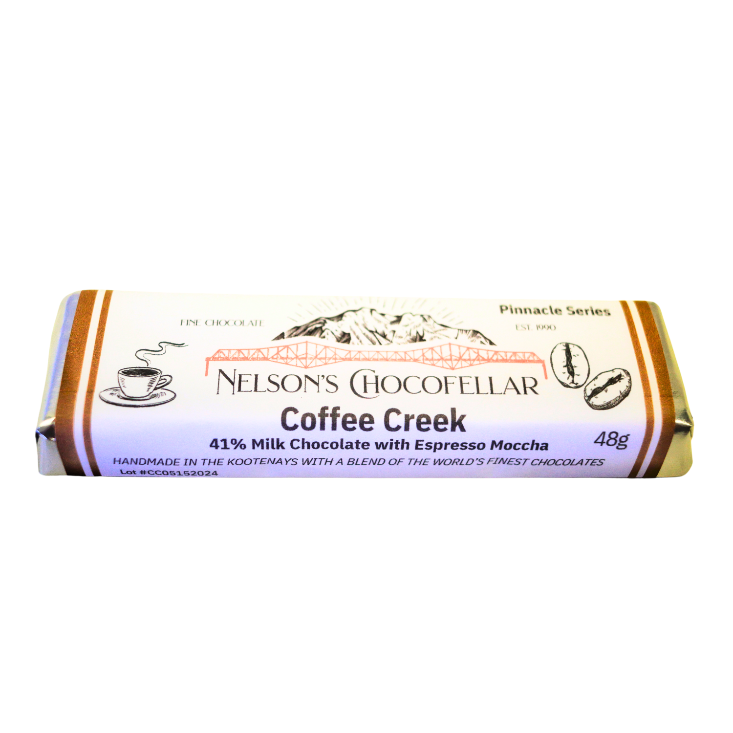 48g Coffee Creek Mocha Espresso Milk Chocolate Bar – Nelson's Chocofellar